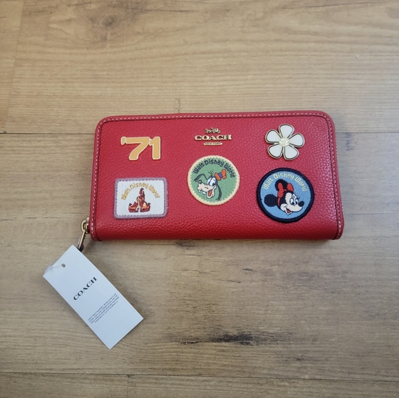 Coach | Bags | Disney X Coach Accordion Zip Wallet With Patches | Poshmark
